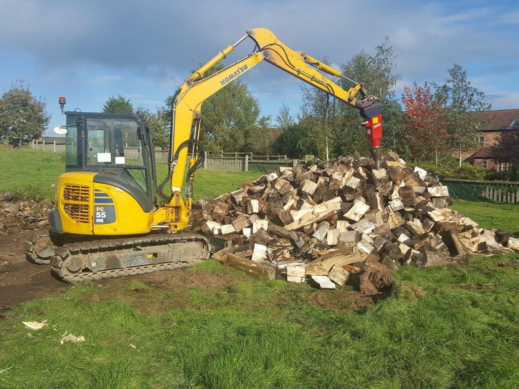 Wood Splitter Attachment to hire from Ridgway Rentals for Firewood